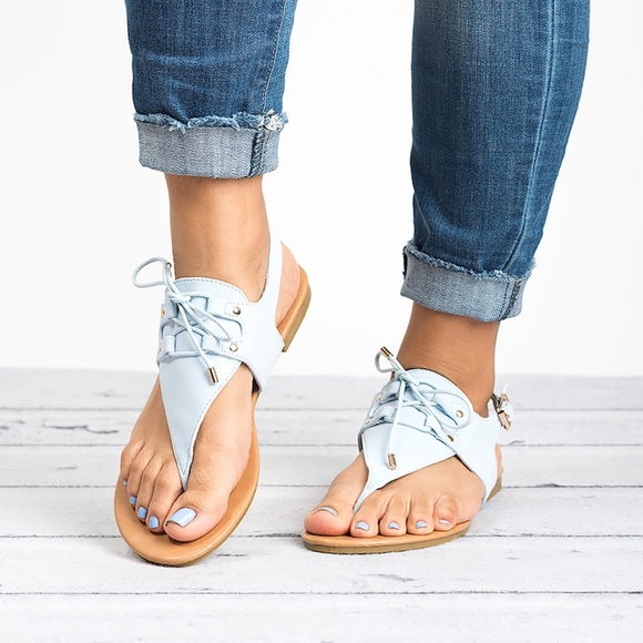 SunnyMia | Shoes | Veneto Light Blue Thong Sandals | Poshmark